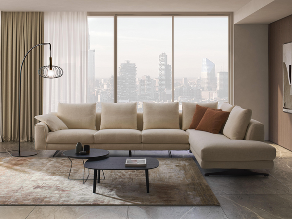 Cassis sectional sofa has a wooden base Online – Lugar Nefertiti